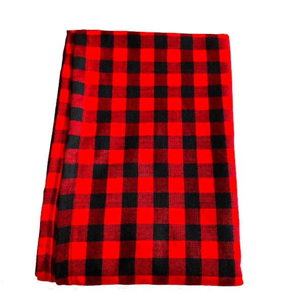 Maasai Shuka Red and Black Checkered Wrap Throw. | Craftorona