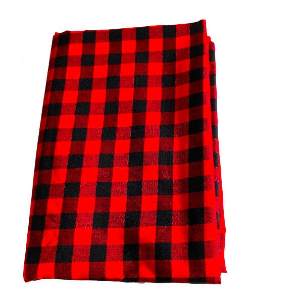 Maasai Shuka Red and Black Checkered Wrap Throw. | Craftorona